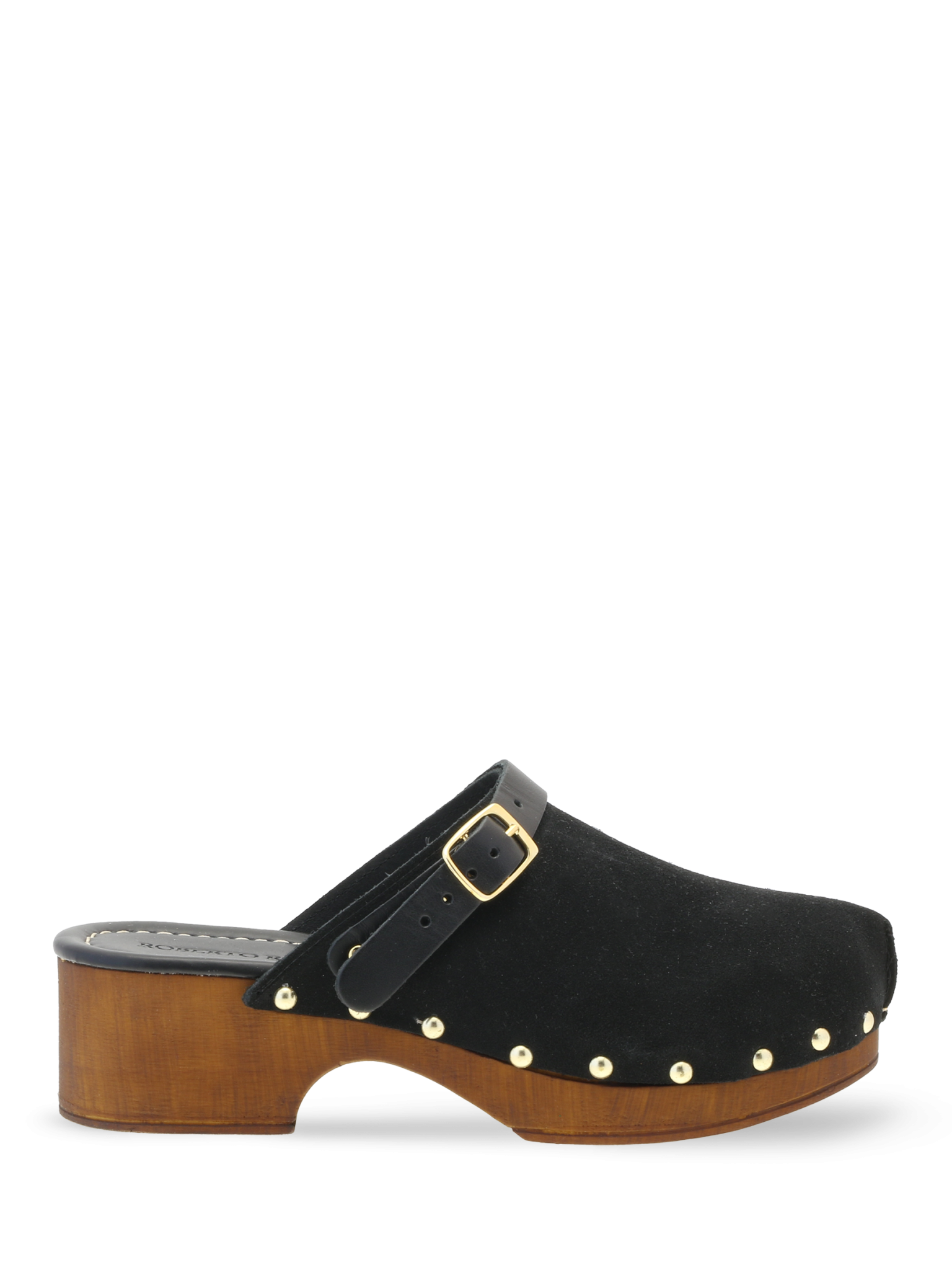 Clogs Suede Leather Black - Roberto Rosso